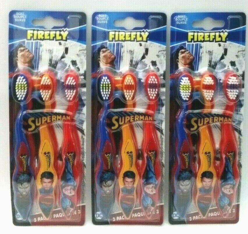 DR FRESH DC Comics Soft Superman Toothbrushes Red/Yellow/Blue 3 Each ...