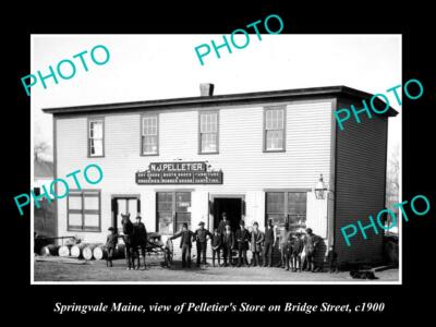 OLD 8x6 HISTORIC PHOTO OF SPRINGVALE MAINE THE PELLETIER GENERAL STORE ...