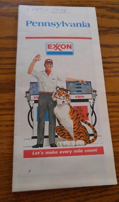000 Vintage 1978 Folding Exxon Travel Map Pennsylvania | eBay