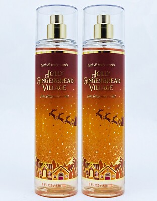 2 Bath Body Works JOLLY GINGERBREAD VILLAGE Fine Fragrance Mist Body ...