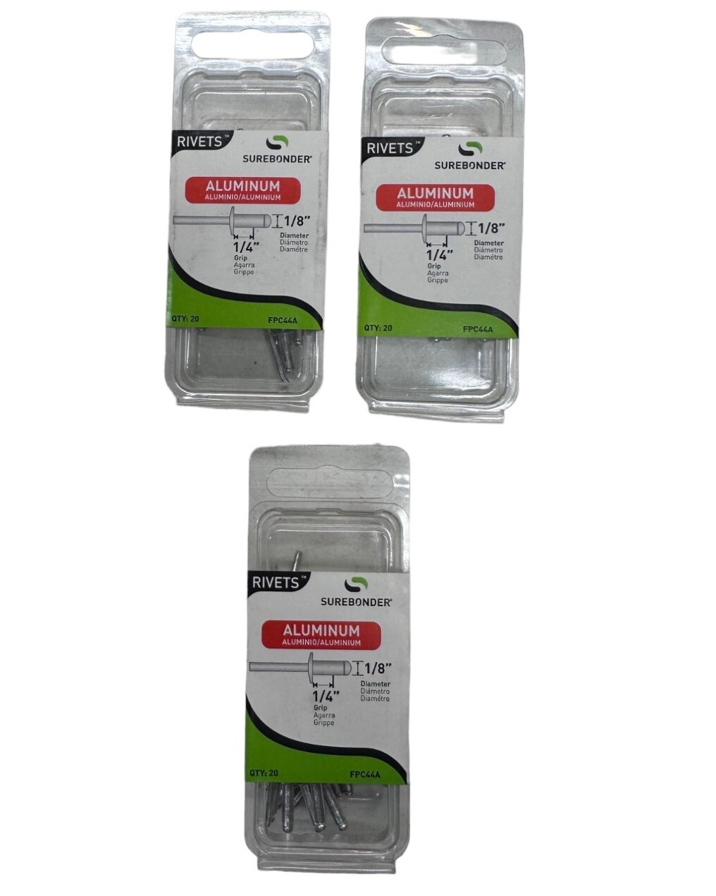 Surebonder FPC44A, 20-Pack Aluminum Rivets (LOT OF 3 PACKS) **SALE** | eBay