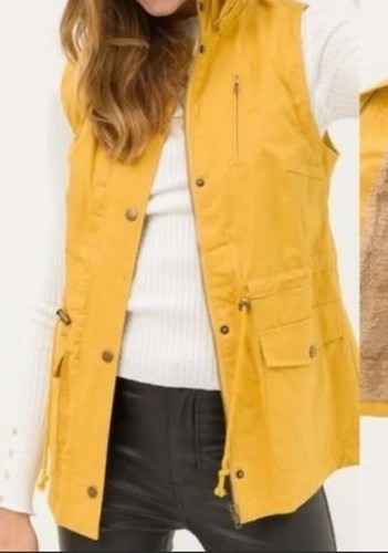 Love Tree Mustard Faux Fur Lined Vest Size M - Gem