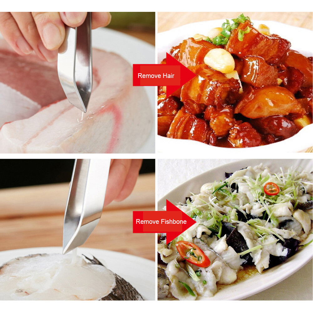Utensils Seafood Puller Pincer Fish Bone Tweezer Pliers Tongs Meat Hair ...