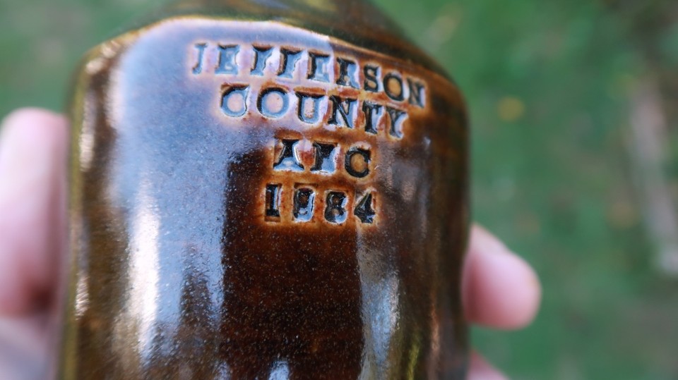 Jefferson County ABC 1884 Stoneware Small Jug Alcohol PA Pennsylvania ...