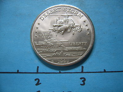 APACHE HELICOPTER 1991 DESERT STORM HUTT RIVER $5 COIN MEDALLION COOL Z ...