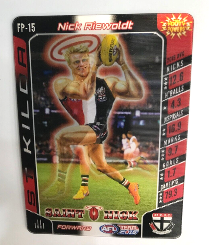 2016 AFL TEAMCOACH TRADING CARD FOOTY POWERS 3-D CARD FP15 NICK ...