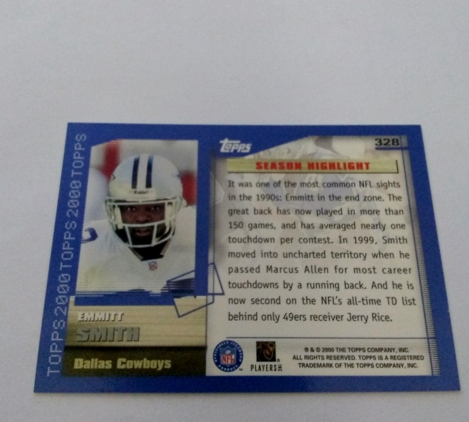 2000 Topps Football Emmitt Smith Season Highlights #328 HOF Set Break ...