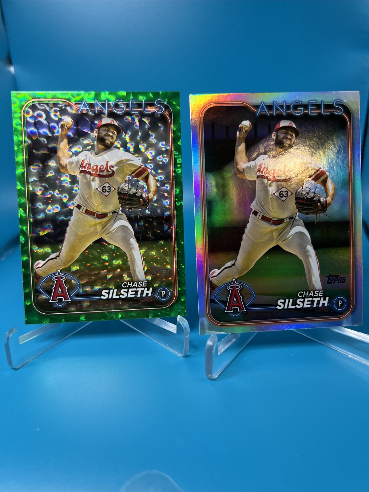 2024 Topps Series 2 Chase Silseth #585 Green Foil #'d /499 + Rainbow ...