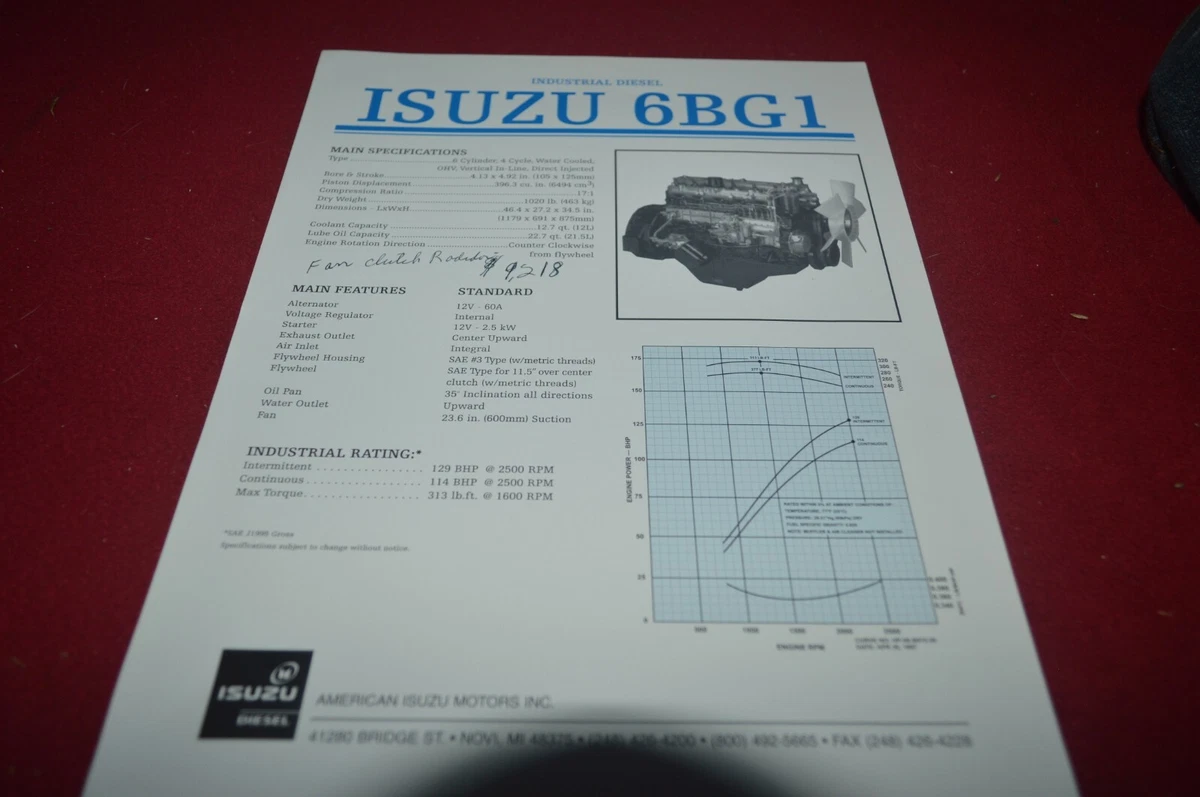 Isuzu 4BG1 Engine Spec PDF, 46% OFF | www.elevate.in