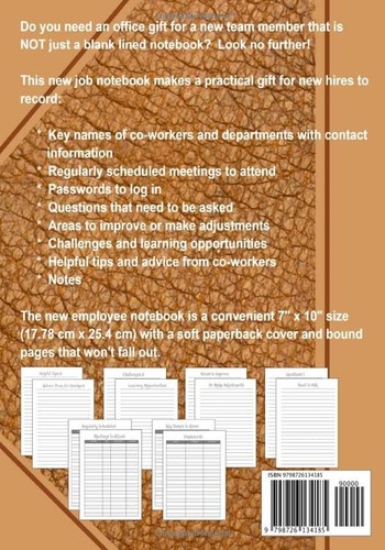 Welcome to the Team: 7" x 10" Comprehensive New Job Notebook Planner ...