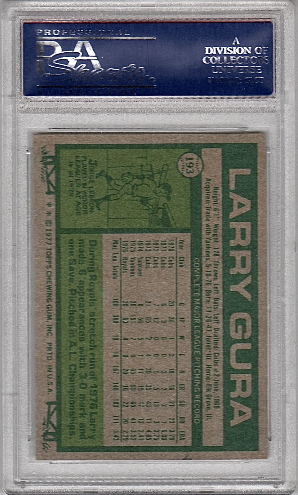 1977 Topps - #193 Larry Gura for sale online | eBay