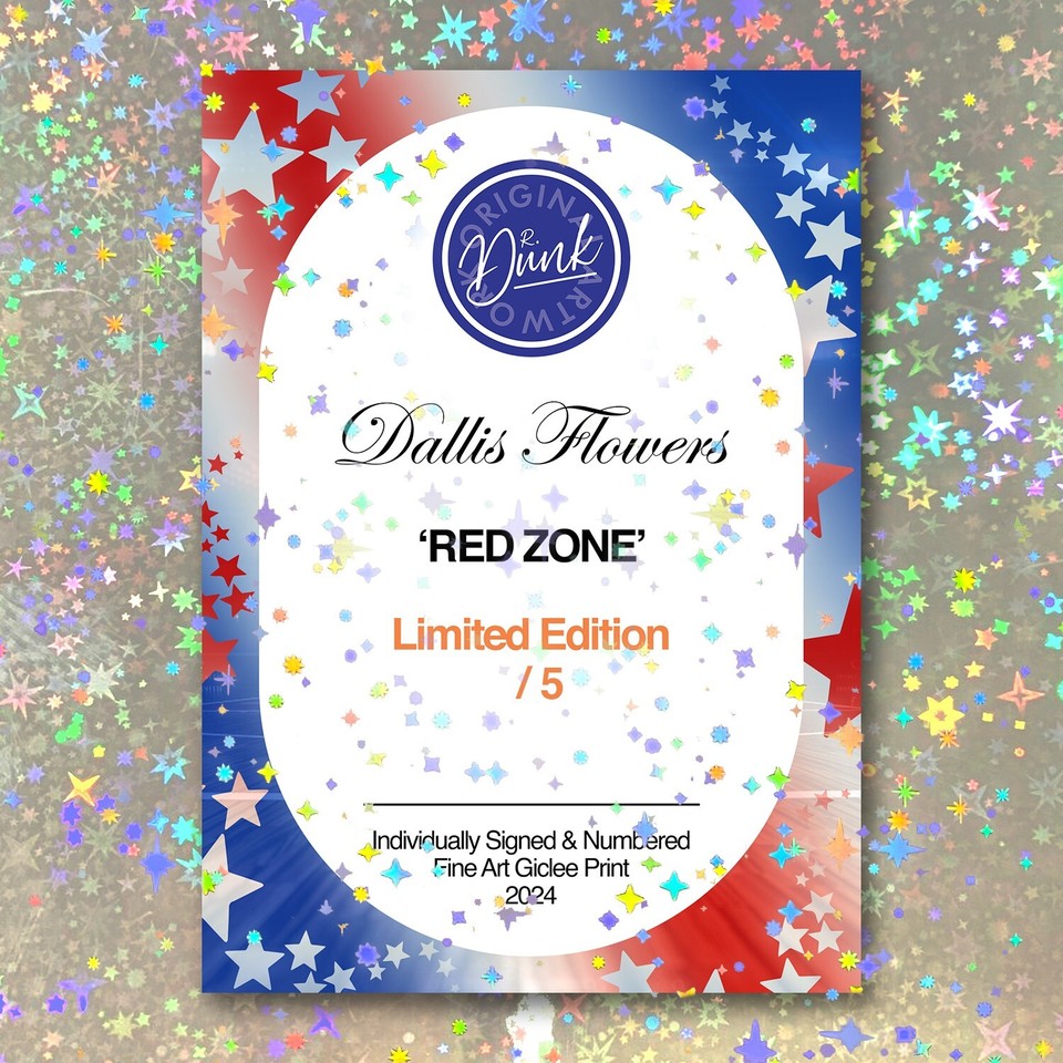 Dallis Flowers Holographic Red Zone Sketch Card Limited 1/5 Dr. Dunk ...