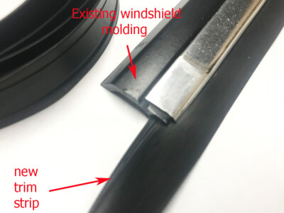 Volvo 240 245 front windshield aluminium molding outer trim strip seal ...