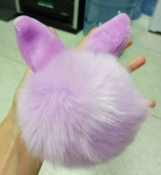 Rabbit Fur Ball/Rabbit Ear PomPom Cell Phone Car Pendant Handbag Key ...