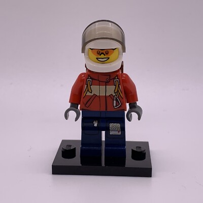LEGO Male Pilot Red Fire Suit Carabiner Sunglasses Minifigure Town City ...
