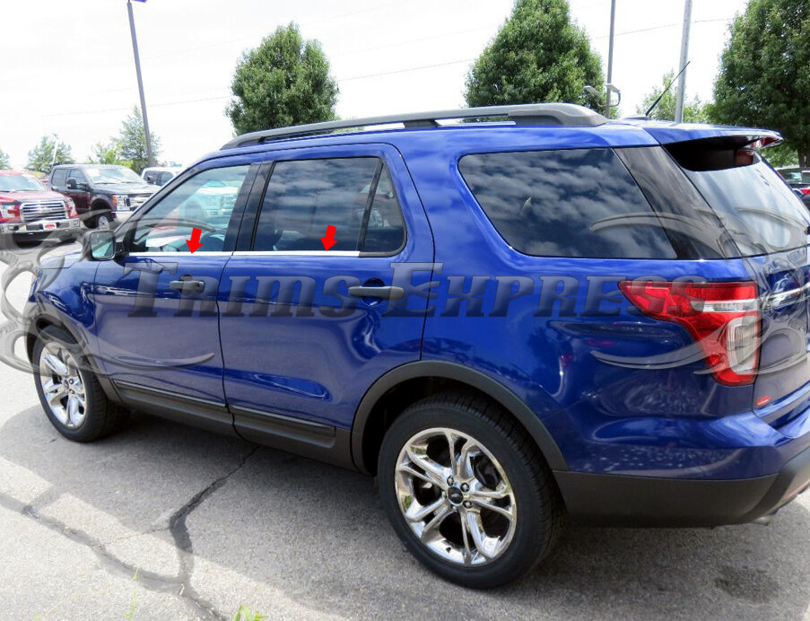 2011-2019 Ford Explorer Window Sill Trim Chrome Stainless Steel Overlay ...