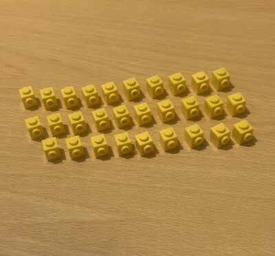 29x Lego Star Wars Yellow Brick, Modified 1x1 with Stud on Side Part ...
