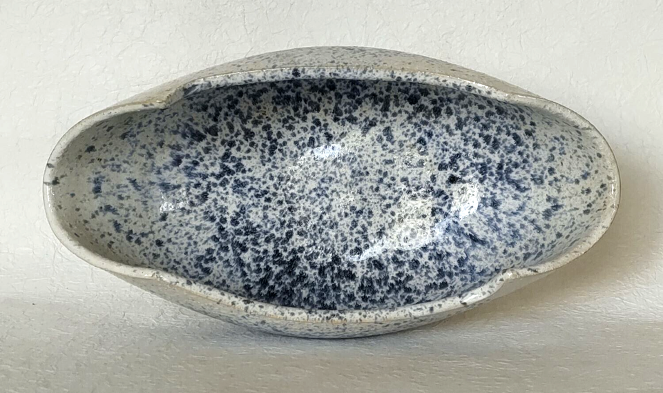 Japanese MCM Vase Blue White Width 27cm 10.62" Pottery Ikebana Vintage ...