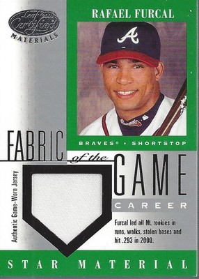 2001 Leaf Certified Materials Fabric of the Game 96 Rafael Furcal ...