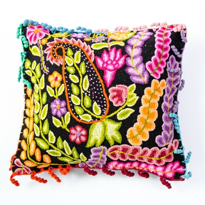Embroidered Pillow Cover 18x18", Peruvian Pillows cover, Throw sofa ...