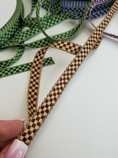 Checker woven fabric trim half inch wide sold by the yard | eBay