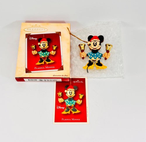 2002 Hallmark Keepsake Disney Playful Minnie Mouse Christmas Ornament ...