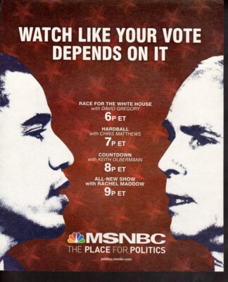 Vintage print ad advertisement MSBN Presidential Election Obama 2008 ...