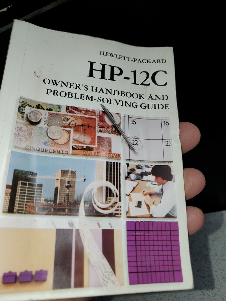 Vtg Hewlett Packard HP-12C Financial Programmable Calculator + Handbook ...