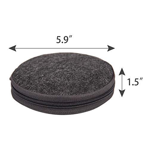 Small CD Case Round Felt 20 Capacity CDs Storage Wallet DVD Disc Holder ...