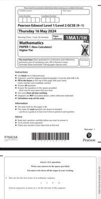 2024 GCSE Edexcel Maths Higher Paper 1, 2 & 3 (SENT VIA EMAIL) | eBay UK