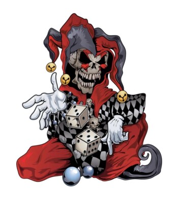 Jester Skeleton roll the dice Car Laptop Decal Weather Resistant ...