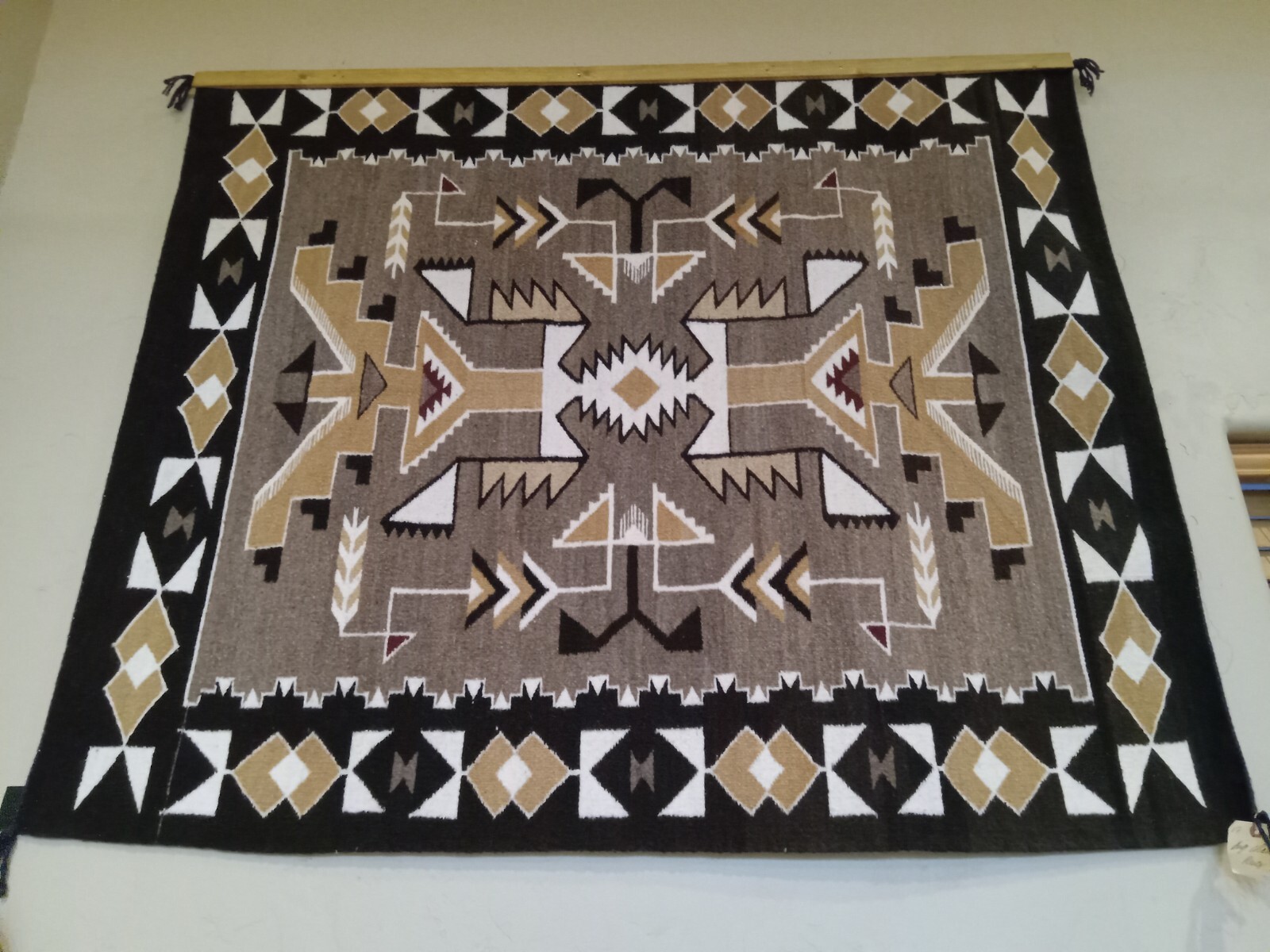NAVAJO TEEC NOS POS RUG, HANDSPUN WOOL, NATURAL DYES EXCELLENT ...