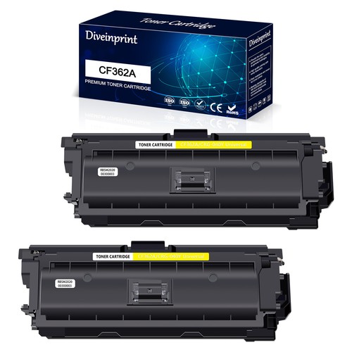 2x CF362A Yellow Toner Cartridge for HP 508X LaserJet Enterprise M552dn ...
