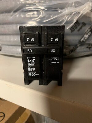 Eaton BR260 2 Pole 60 Amp Circuit Breaker - Black 786676363105| eBay
