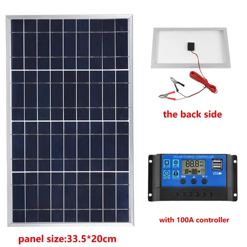 300W/600W Solar Panel Kit Complete 12V Polycrystalline USB Power ...
