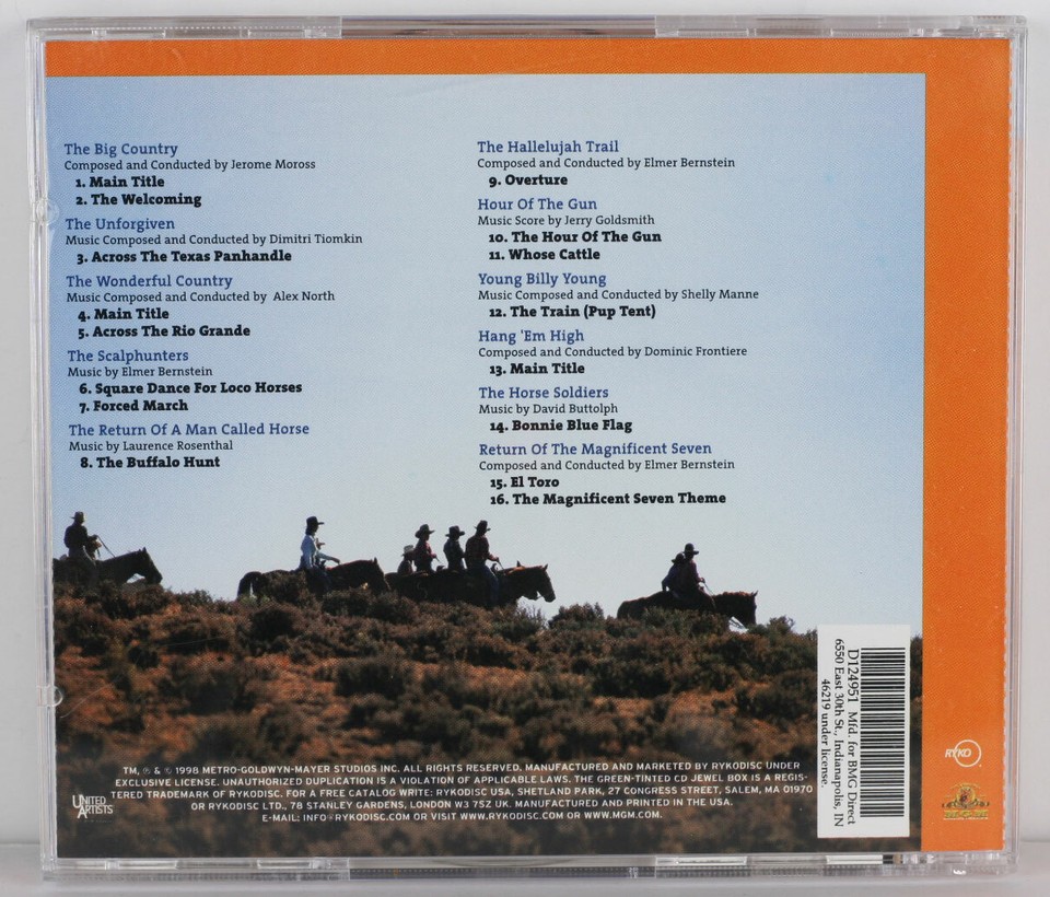 CD Soundtracks - BEST OF THE WEST - Original MGM Soundtracks - Ryko | eBay