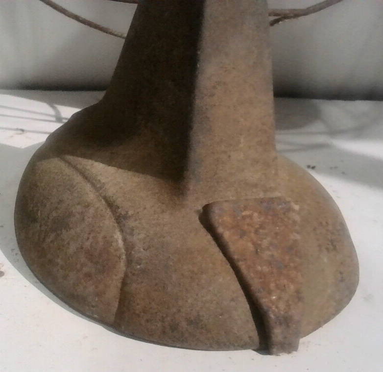 ANTIQUE Eskimo Pedestal Oscillating Fan Web Design Cast Iron Chrome ...