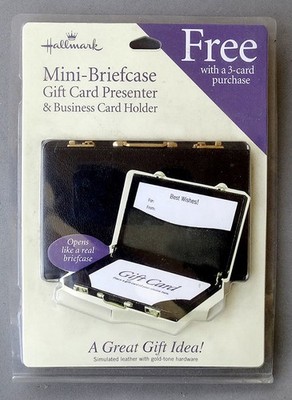 Hallmark Mini Briefcase Business Card Holder Gift Card Presenter Opens ...
