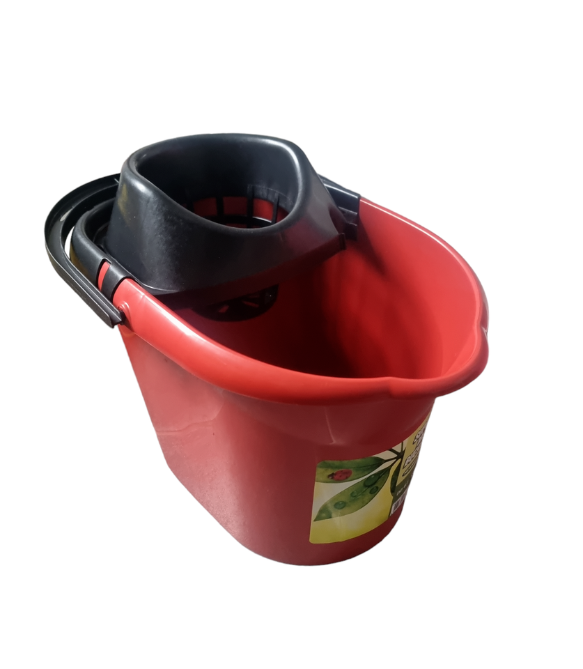 Large Mop Bucket Wringer Plastic Strong 13 Litre Wet Floor Cleaning ...