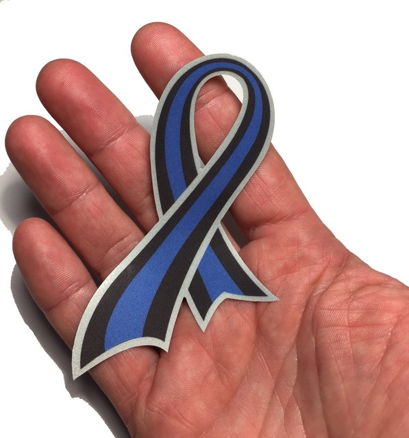 The Reflective Police support Thin Blue Line Ribbon vehicle Decal ...