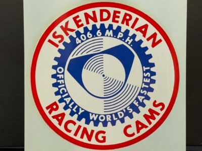 VRHTF NHRA RARE VINTAGE ISKY RACING CAMS 5" DIAMETER WATERSLIDE DECAL ...