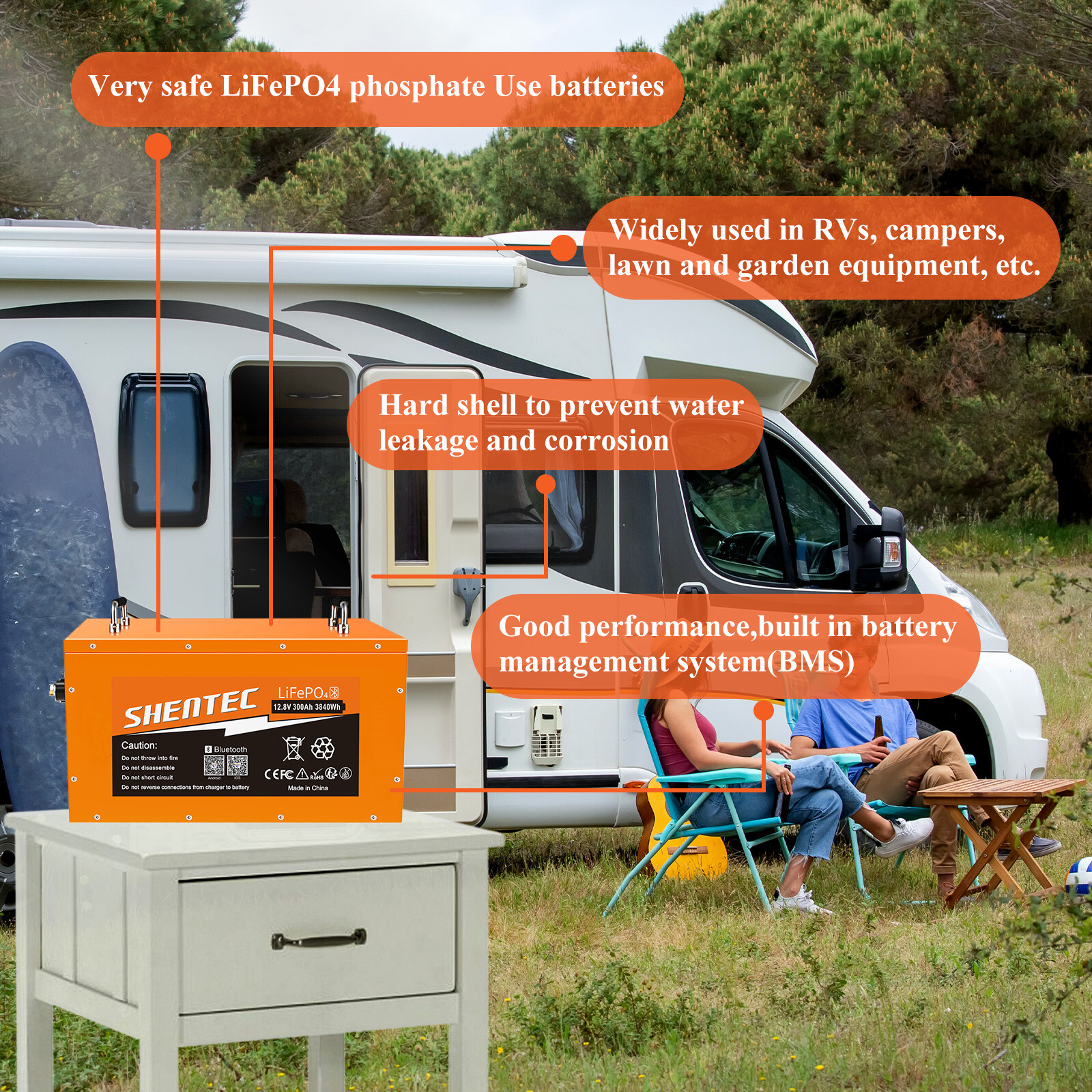 300AH 12.8V LiFePO4 LITHIUM Battery BMS für | Grelly UK