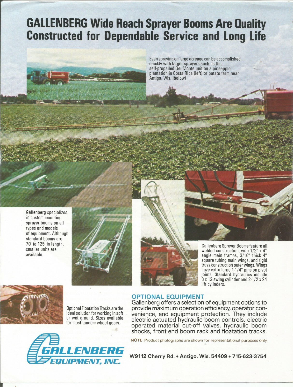 Original OE OEM Gallenberg Sprayer Booms Dealer Sales Brochure Features ...