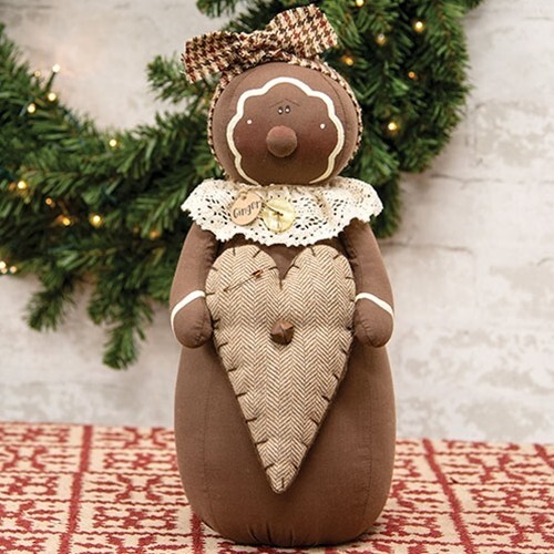 NEW Primitive GINGERBREAD DOLL CLOTH GINGER Country 13"Tx5.5"Wx5.5"D Collectible | eBay