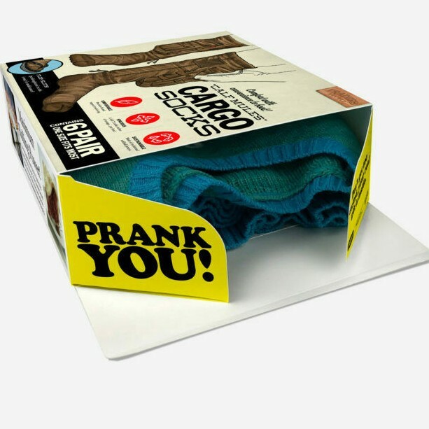 CARGO SOCKS Prank Fake Gag Funny PARODY Joke Gift Box birthday ...