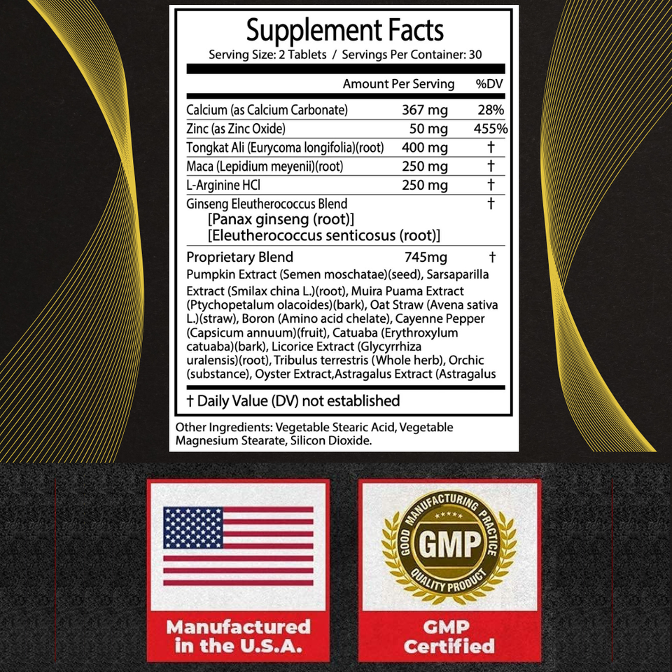 Viril X Dietary Supplement, Natural Male Enhancement, 180 Tablets - 3 ...