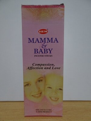 Mamma & Baby ~ Incense Sticks HEM (Full Box) 120 Sticks 6 Hex Packets ...