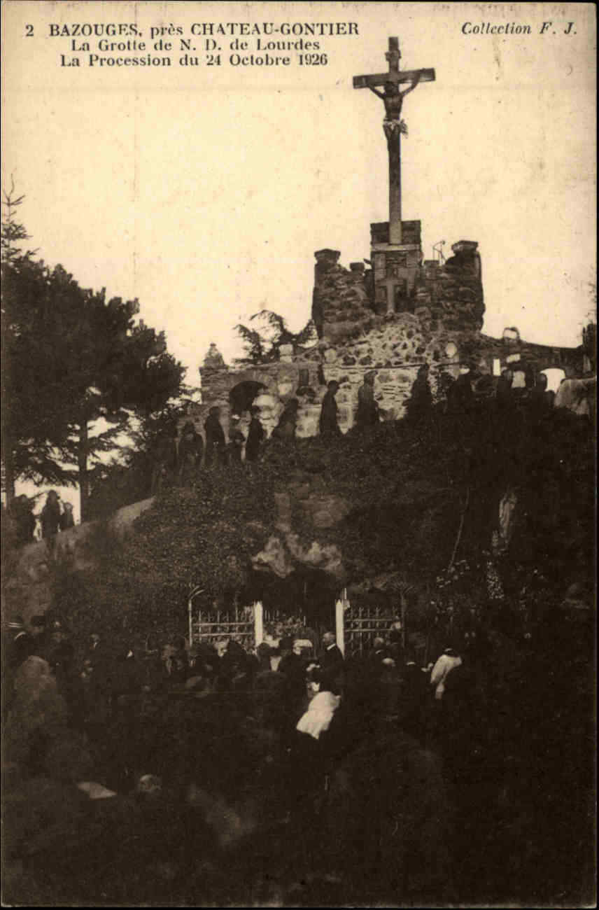 CPA Bazouges Chateau-Gontier Grotte de Lourdes Postcard Postkarte alte AK ~1910 | eBay
