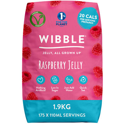 Wibble Raspberry Vegan Jelly Crystals | 4x1.9kg | Free Delivery | eBay UK