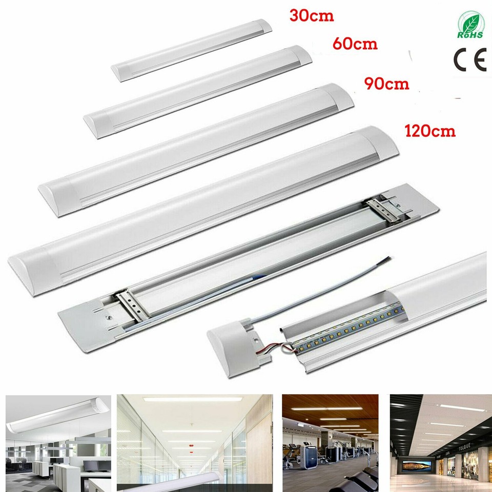 LED Batten Light Ceiling Tube Fluorescent 6500K Daylight 5FT 6FT Batten ...